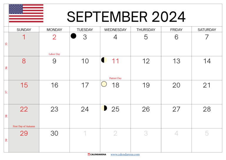 September 2024 Calendar Usa