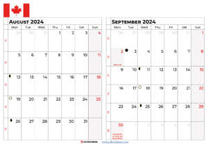 September Calendar 2024 Canada