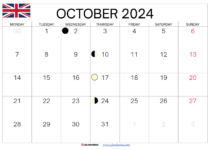 October 2024 Calendar Uk