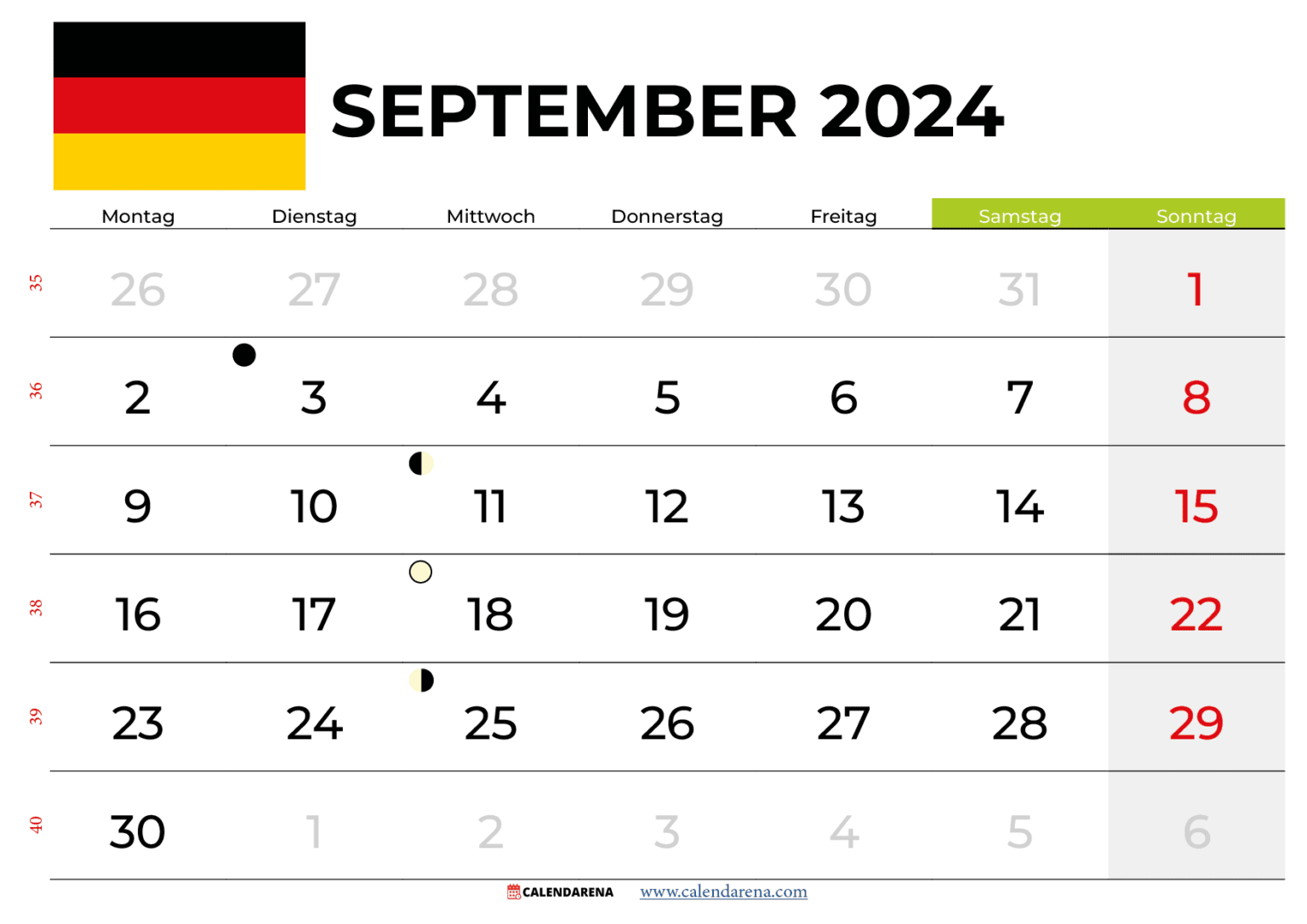 Monatsubersicht September 2024 Zum Ausdrucken