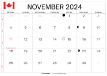 November 2024 Calendar Printable Canada