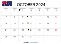 October Calendar 2024 Australia