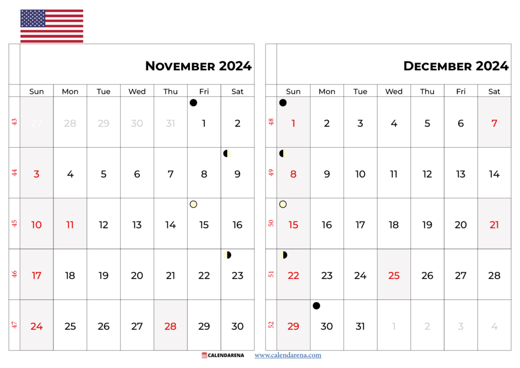 November 2024 Calendar Usa
