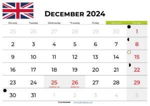 December 2024 Calendar Uk