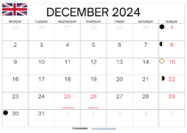 December 2024 Calendar Uk