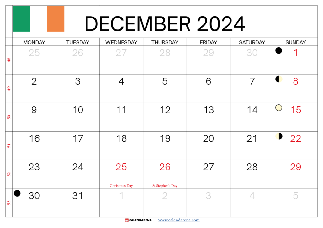 December 2024 Calendar Ireland