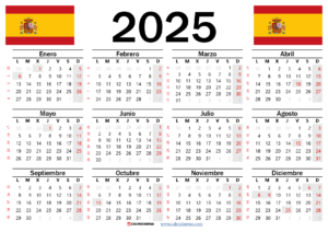 Calendario 2025 España con festivos PDF – Calendarena