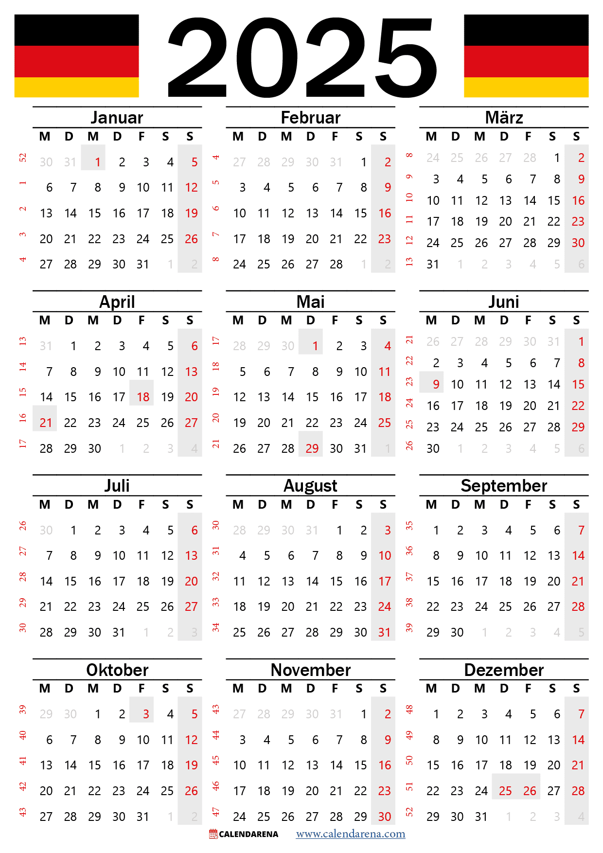 Kalender Deutschland 2025 Feiertage Schulferien Und Kalenderwochen Kalender Deutschland 2025 Feiertage Schulferien Und Kalenderwochen