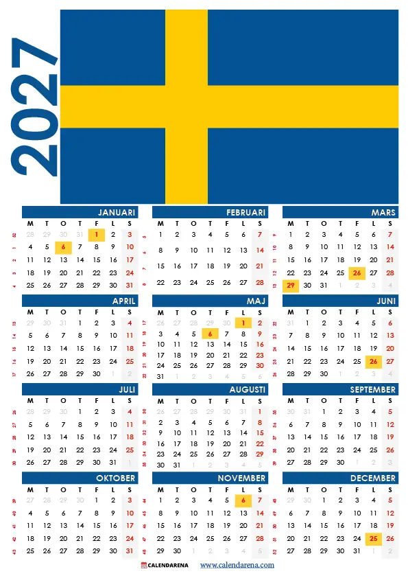 Kalender Med Veckor 2026 - Gratis Nedladdning