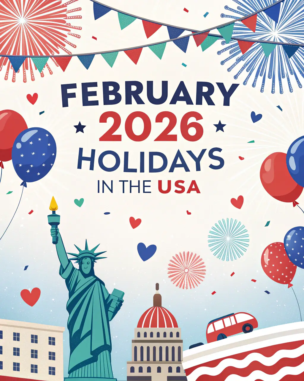 February 2026 Holidays in the USA - Calendarena